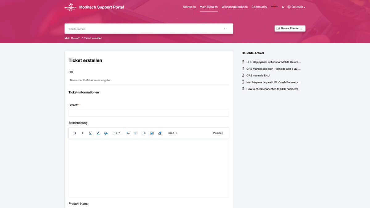 Moderner Kundenservice: Das Moditech Support Portal - Moditech