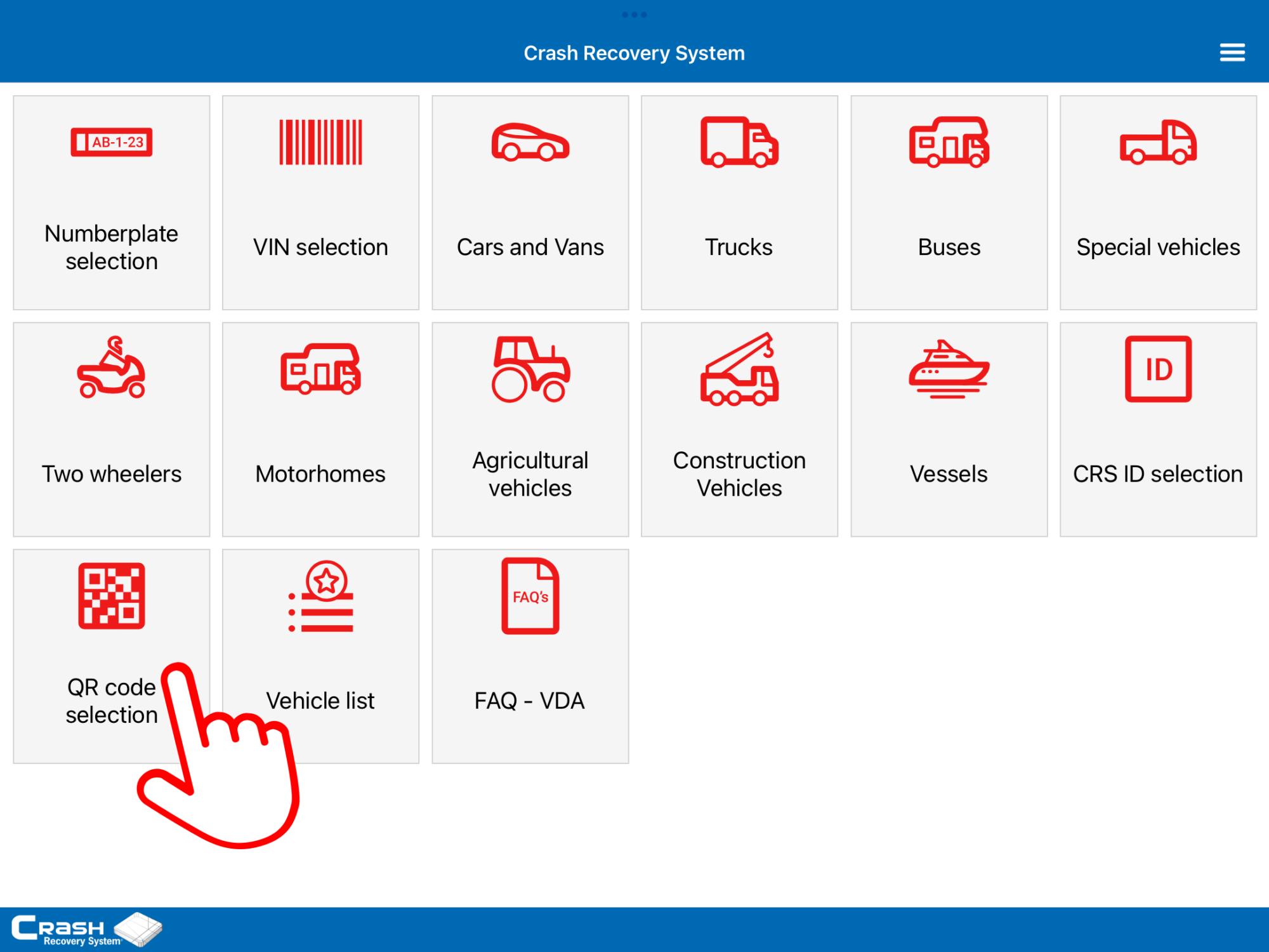 Vehicle selection using QR codes - Moditech