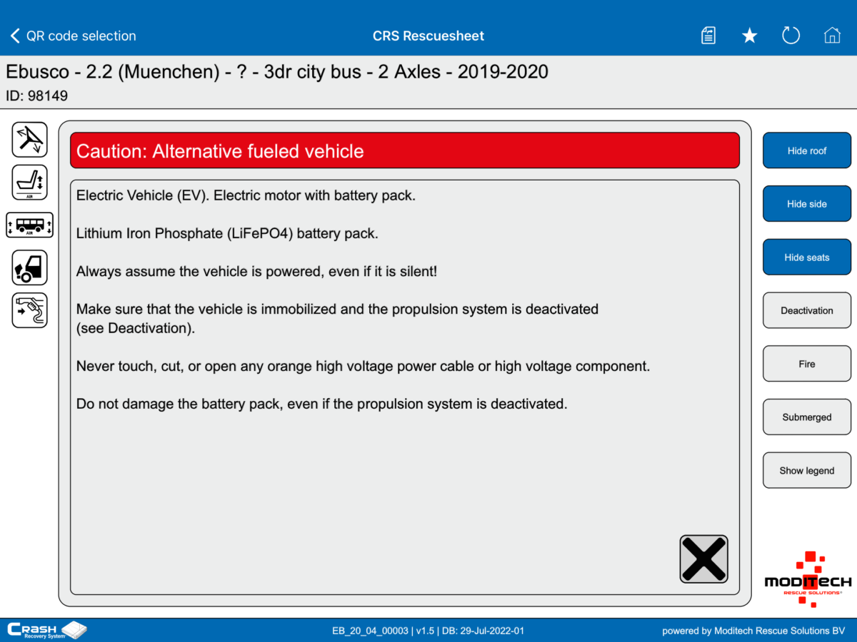 Vehicle selection using QR codes - Moditech